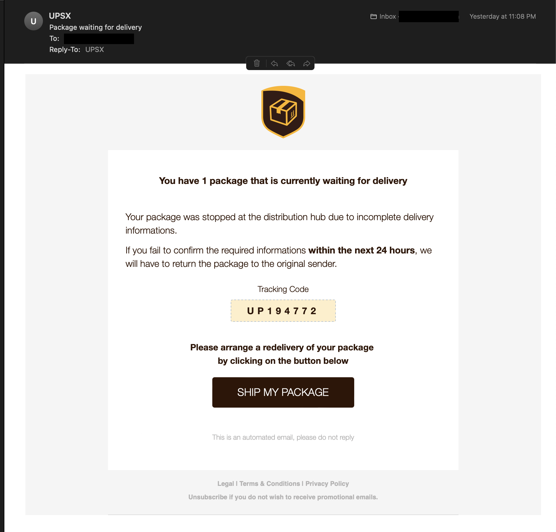 UPS Is Being Used In An Email #Scam | The IT Nerd